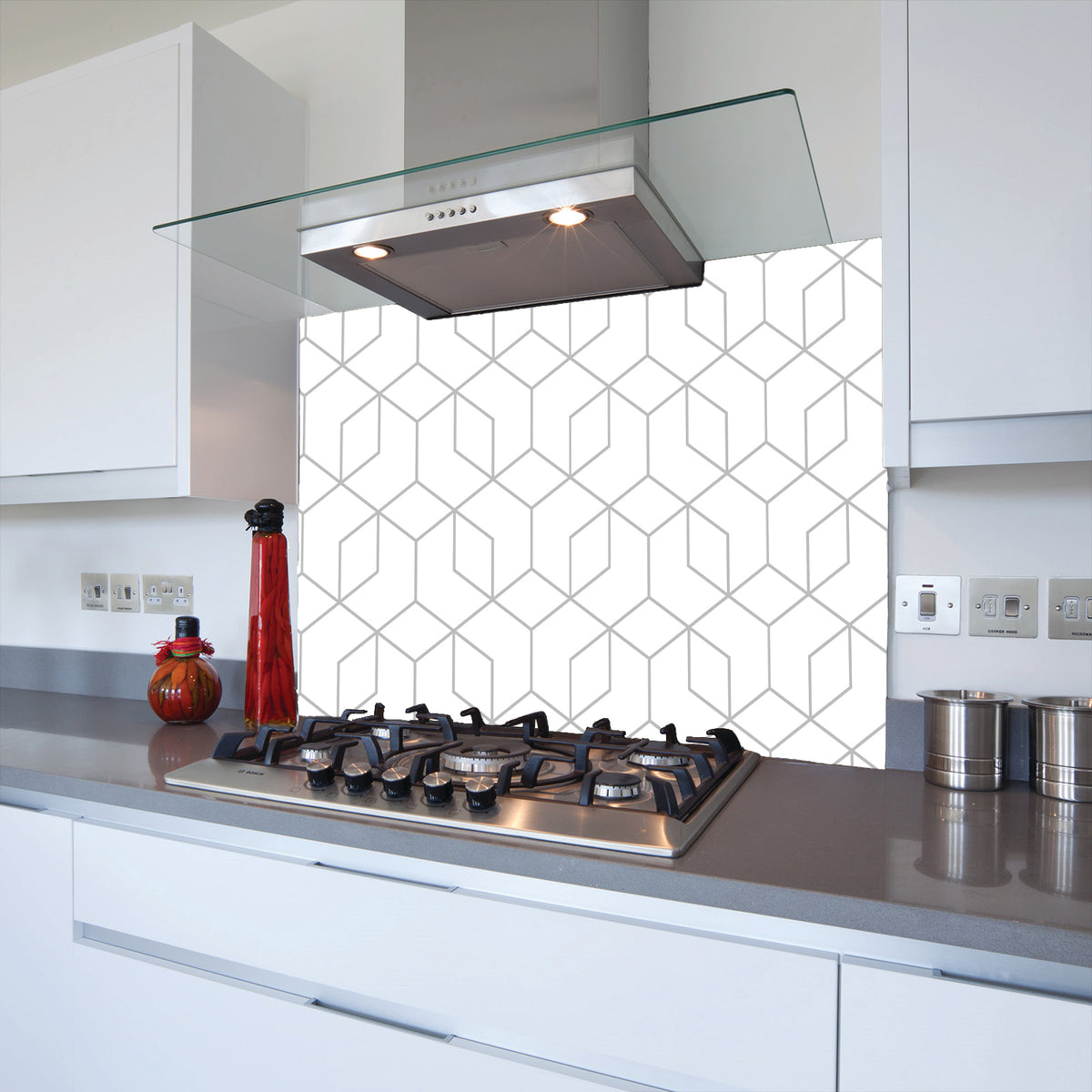Printed Glass Kitchen Splashback Geometric 5 – Bespoke Glass Products
