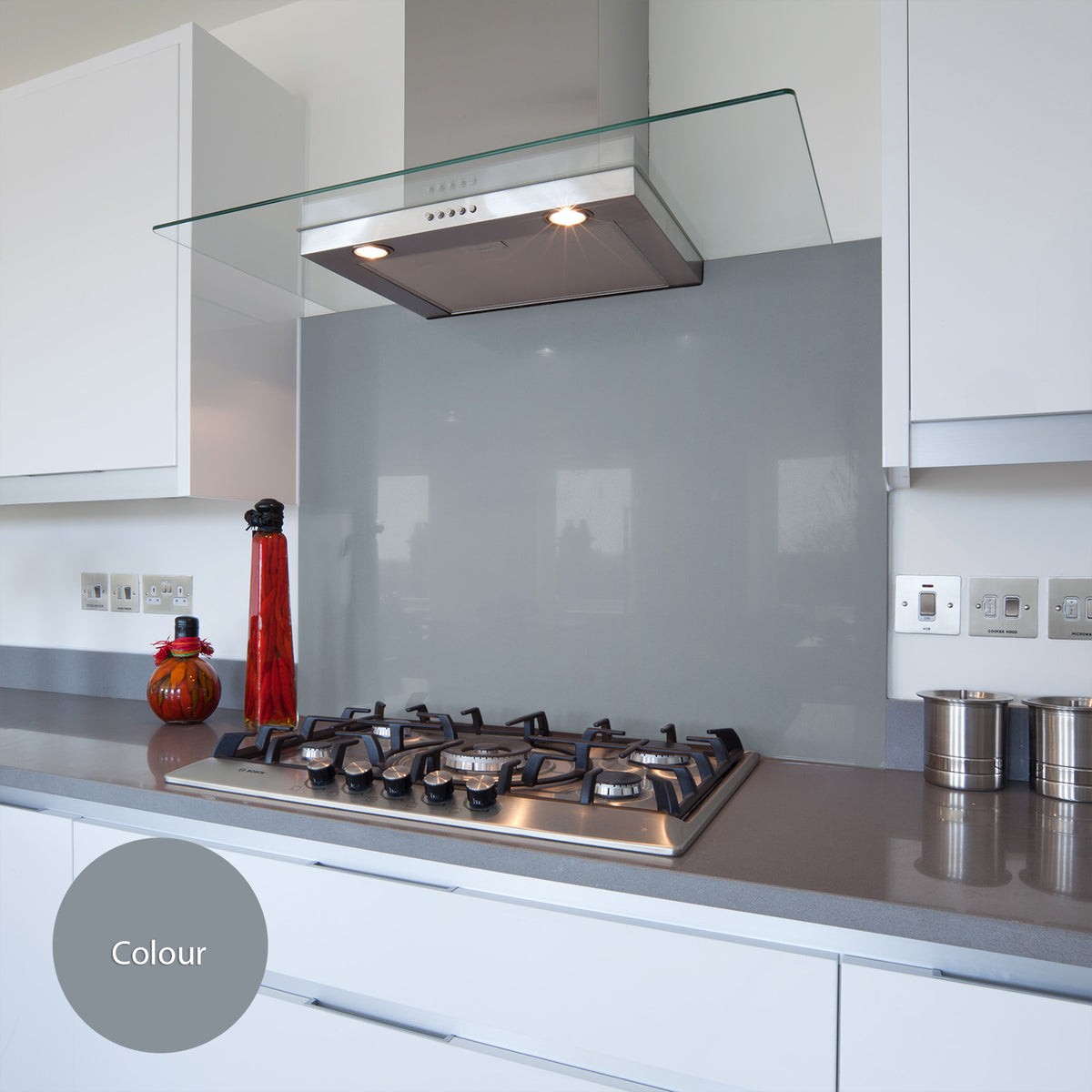 Glass Splashback Grey | Bespoke Glass Products