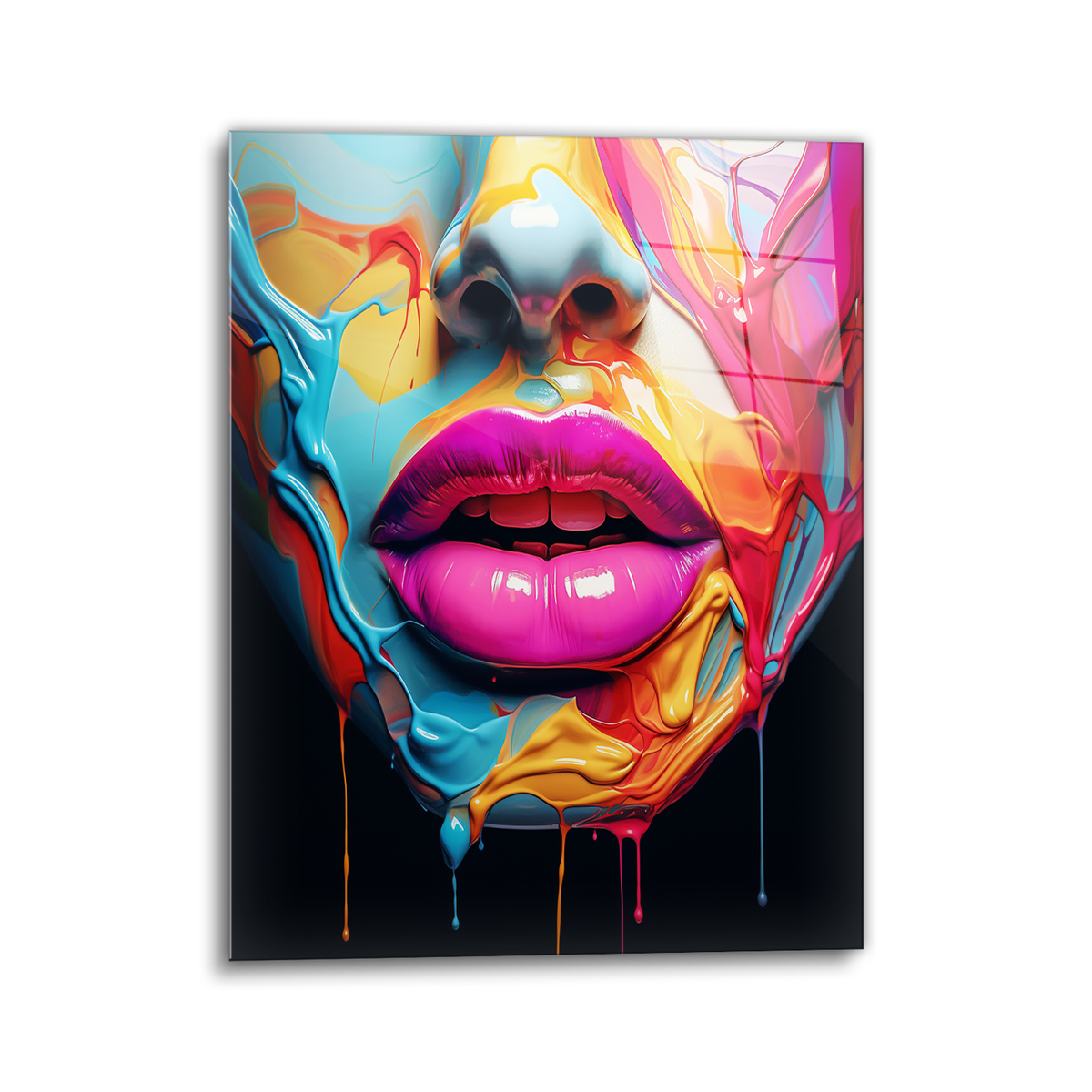 Neon Lips Glass Wall Art Bespoke Glass Products